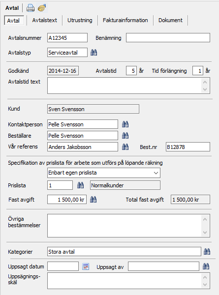 Avtal – Svensk Dataförvaltning AB